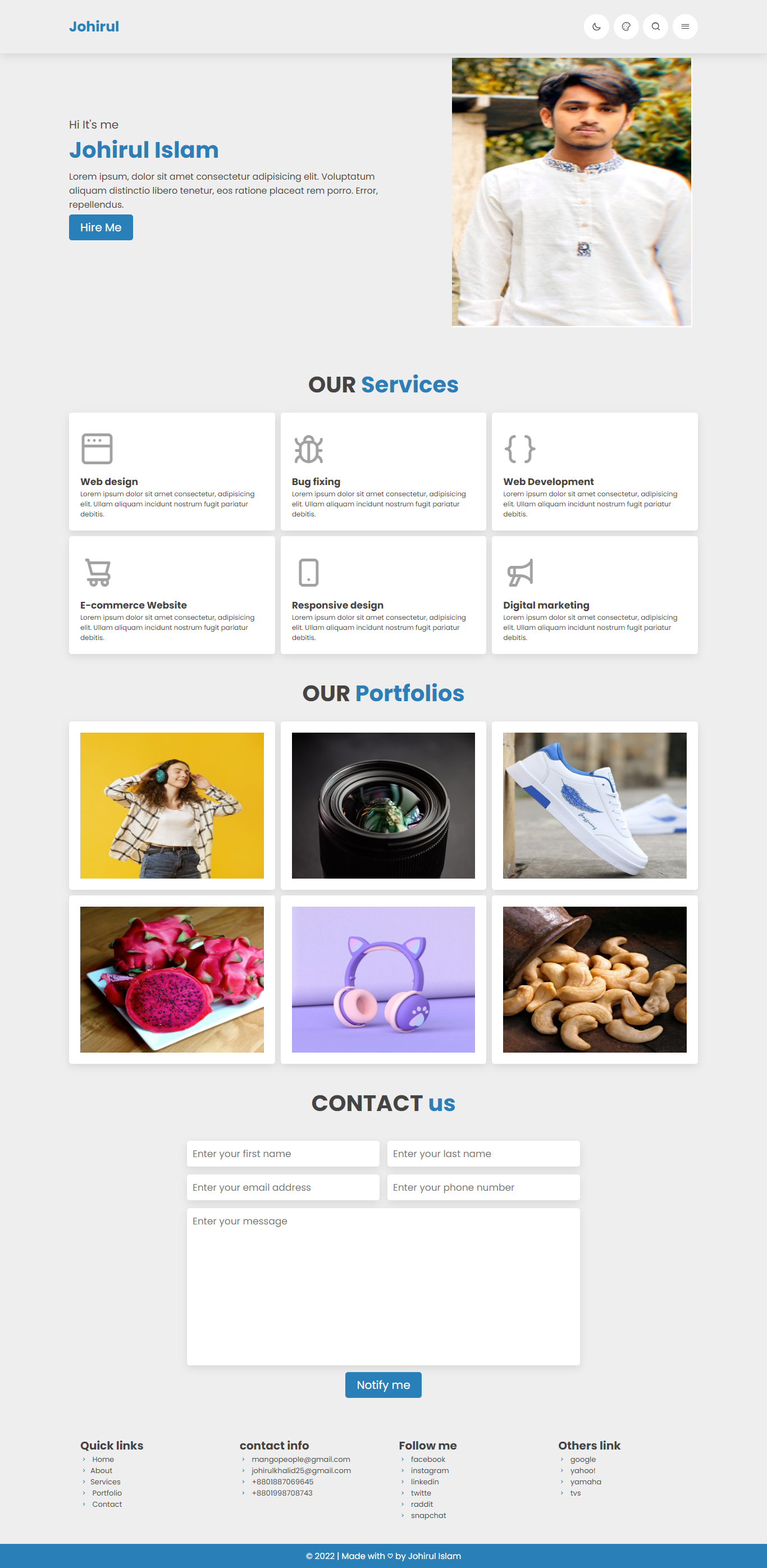 Johirul Khalid Portfolio design